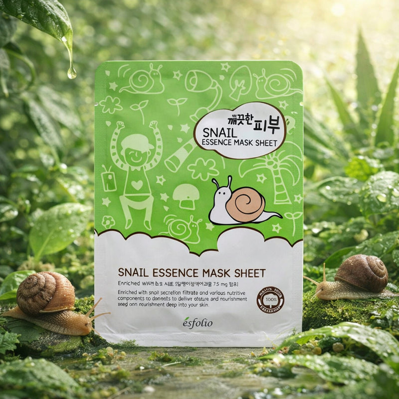 Buy ESFOLIO PURE SKIN ESSENCE SNAIL facial mask – Planet Skin